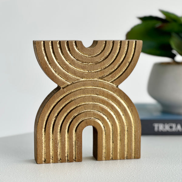 Carved Golden Arch Table Decor - Decora Home