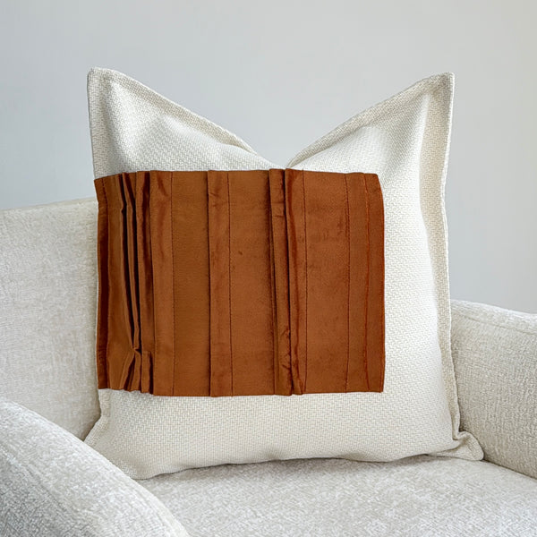 Cover Pillow Pleated Cognac - Decora Home