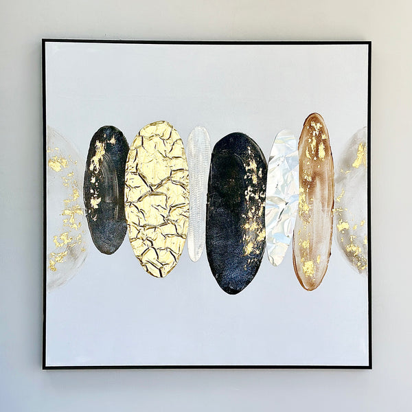 Abstract Stones Oil Framed Hand Painted Wall Art - Decora Home