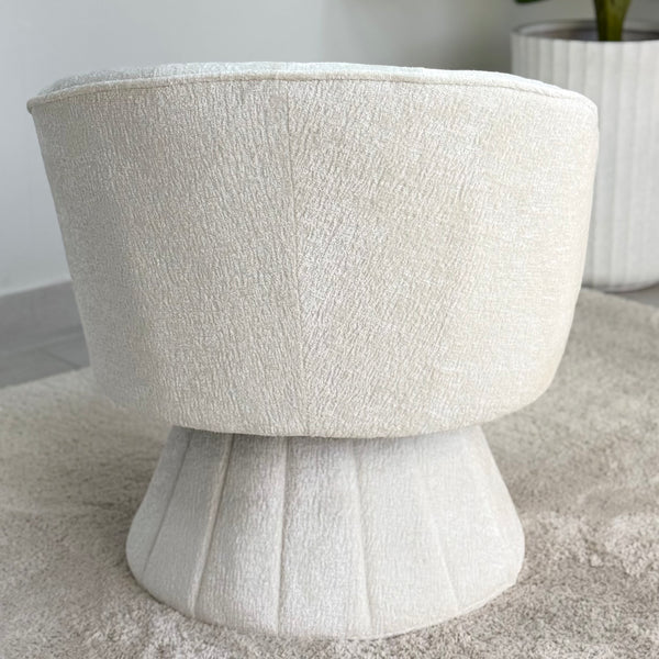 Swivel Barrel Ivory Chair - Decora Home