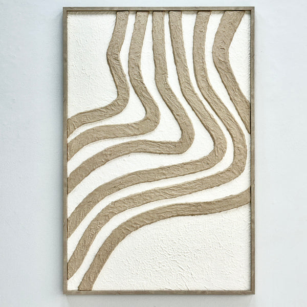 Papier-Mache Sand Waives Framed Wall Art - Decora Home
