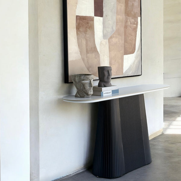 Eclipse Pedestal Console Table Two Tone - Decora Home