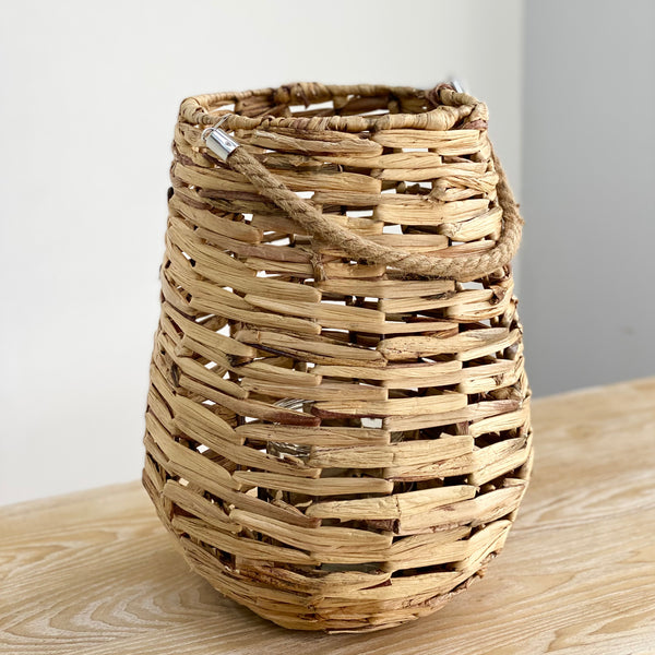 Wood Bellied Natural Lantern - Decora Home