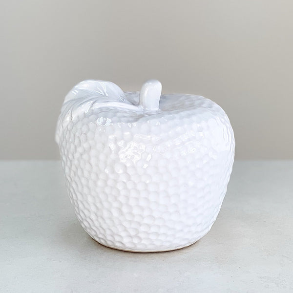Ceramic White Apple - Decora Home