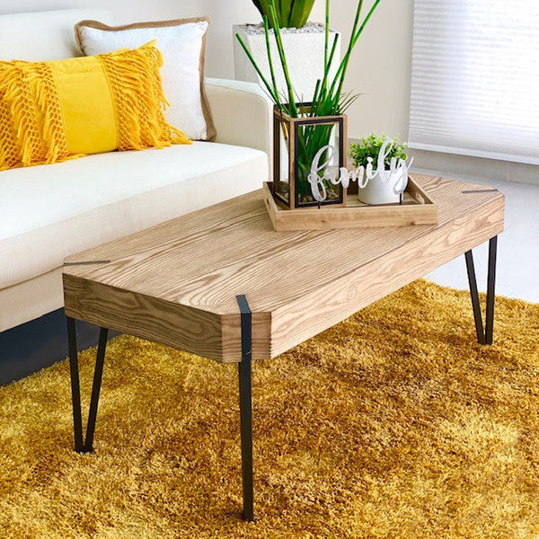 Guimard Walnut & Golden Coffee Table - Decora Home