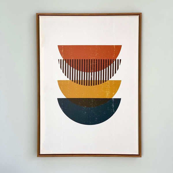 Overlapping Arcs Framed Canvas Print Wall Art - Decora Home