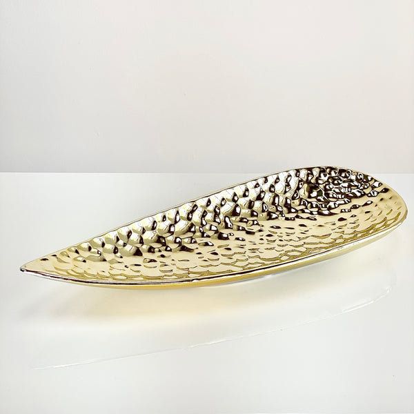 Canoe Hammered Gold Plate - Decora Home