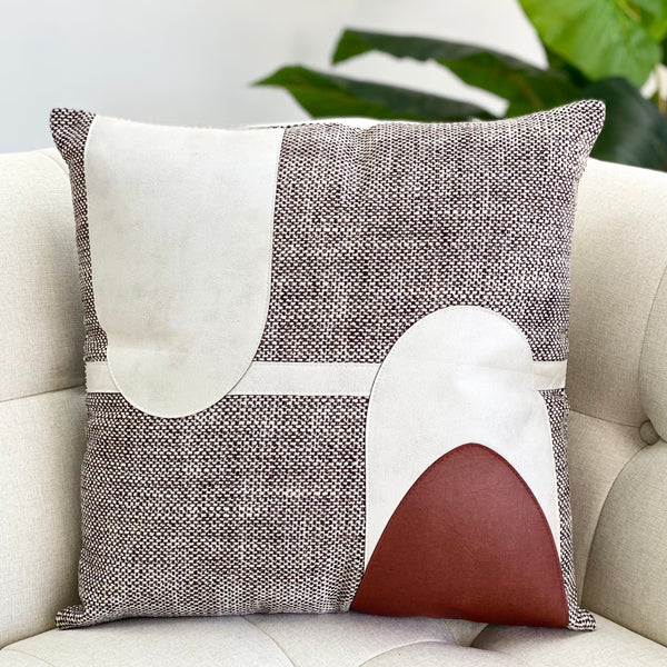 Oval Patch Tweed Pillow - Decora Home