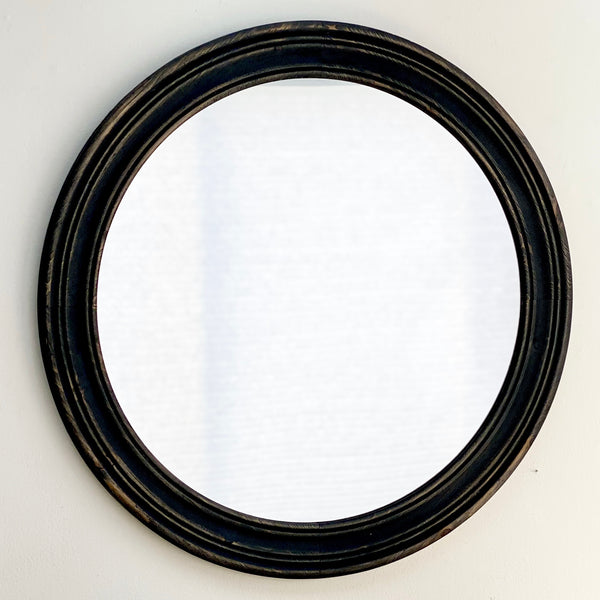 Antique Black Round Mirror - Decora Home