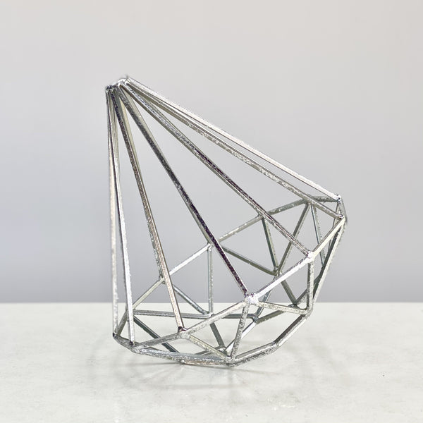 Silver Diamond Sculpture Table Decor - Decora Home