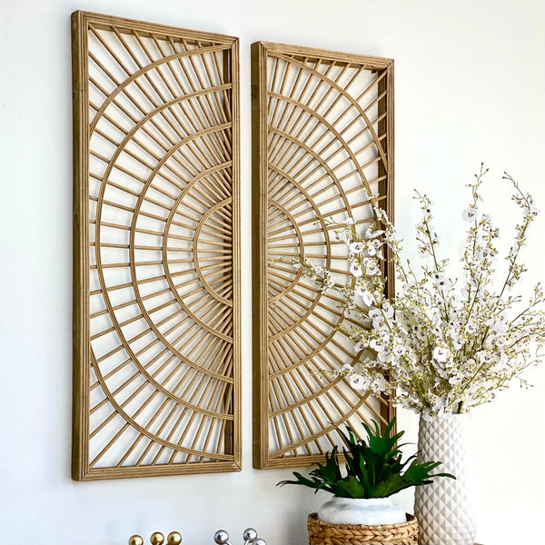 Rattan Circle Shape Wall Art Set - Decora Home