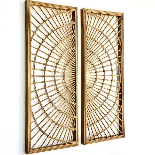Rattan Circle Shape Wall Art Set - Decora Home